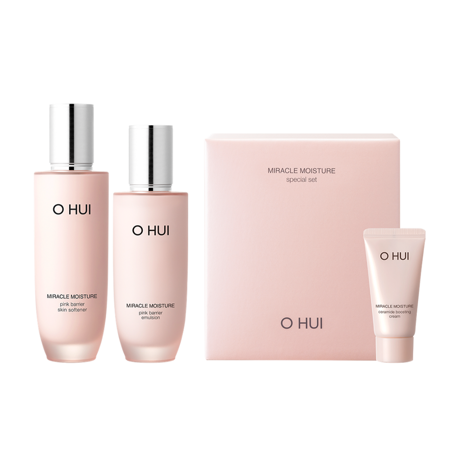 OHUI Miracle Moisture Pink Barrier Basic set (Softener, Cream, Emulsio